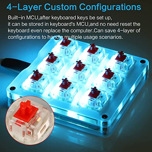 Snapklik.com : Mechanical Numpad Macro Keyboard, 9-Key Numeric Keypad ...