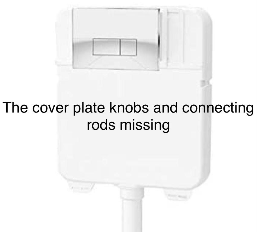 CERA Chevron Concealed Tank with KNOB Fitting Dual Flush Tank (White 8 ...