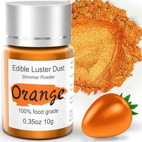 Amazon.com : Orange Luster Dust Edible Glitter for Cocktails – 10g ...