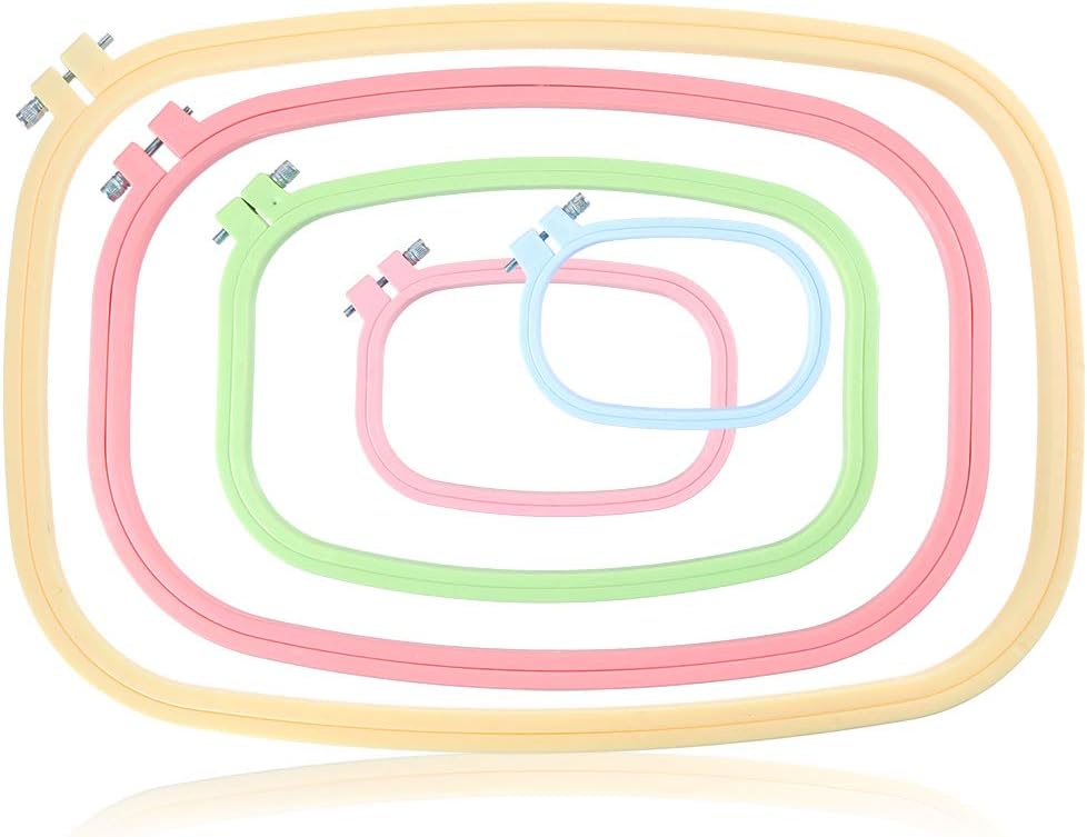 Amazon.com: Caydo 5 Pieces ABS Plastic Embroidery Hoops Set, 5 Inch 6 ...