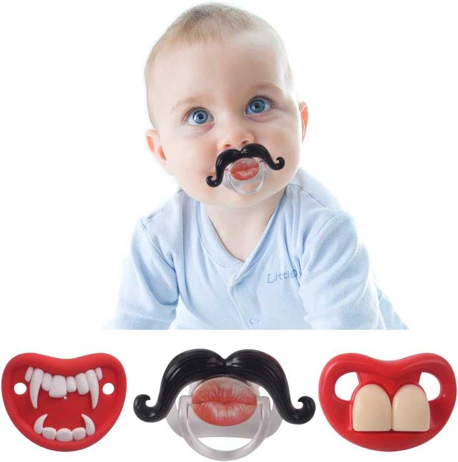 Amazon.com : Baby Funny Pacifier Cute Kissable Mustache Pacifier for ...