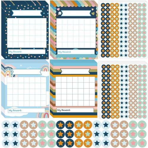 Amazon.com : 40 PCS Boho Rainbow Reward Sticker Charts Boho Behavior ...