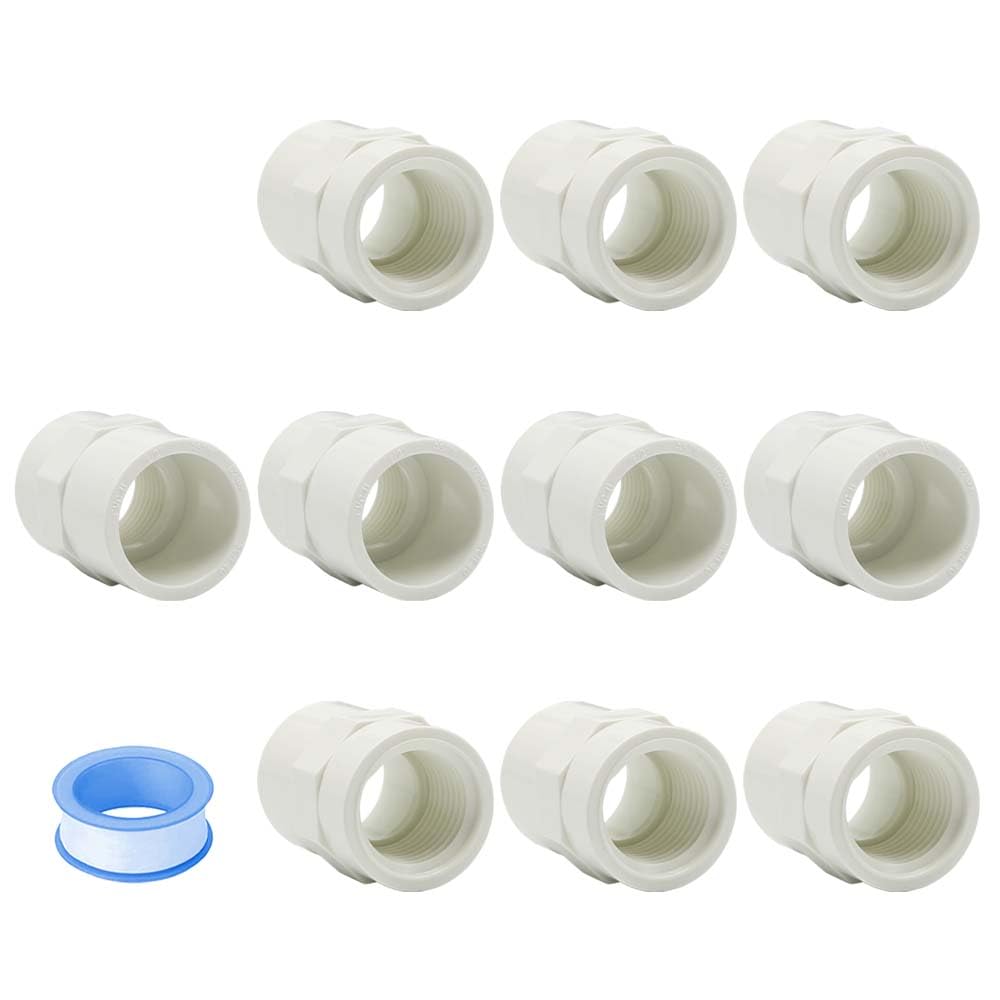 Snapklik.com : HayEastdor 10PCS 3/4 Inch Female Thread White PVC ...