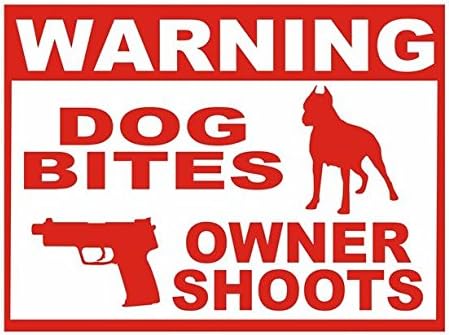Amazon.com: Warning Dog Bites- Owner Shoots Decal Sticker - Peel and ...