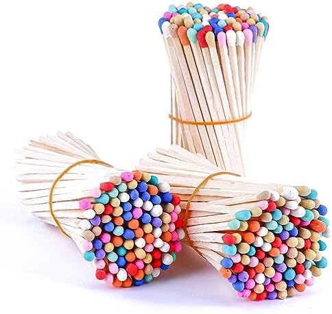 Amazon.com: 150Pcs 4'' Decorative Rainbow Matches, Long Wooden Safety ...