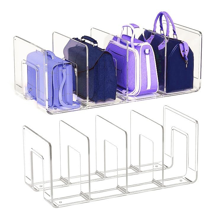 Amazon.com: 4pcs Clear Plastic Purse Handbag Organizer 4 Sections Bag ...