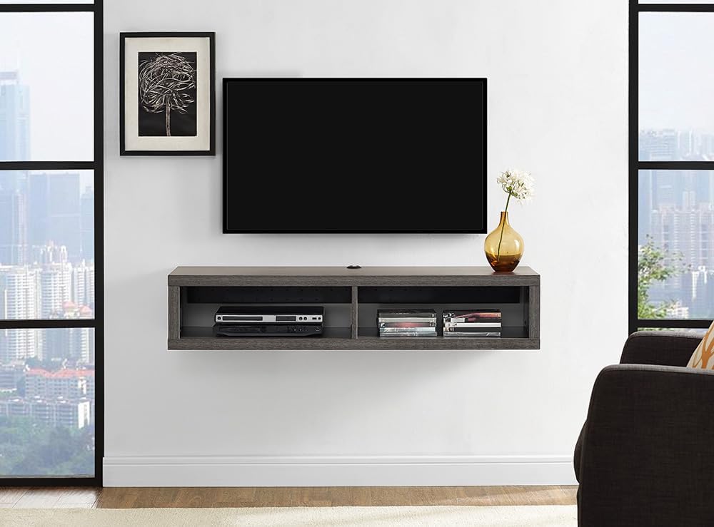 Amazon.com: Martin Furniture Shallow Floating TV Console, 60", Black ...