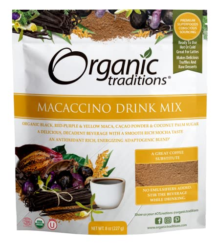 Organic Traditions Macaccino Drink Mix - 8oz - Maca Root & Cacao Powder ...