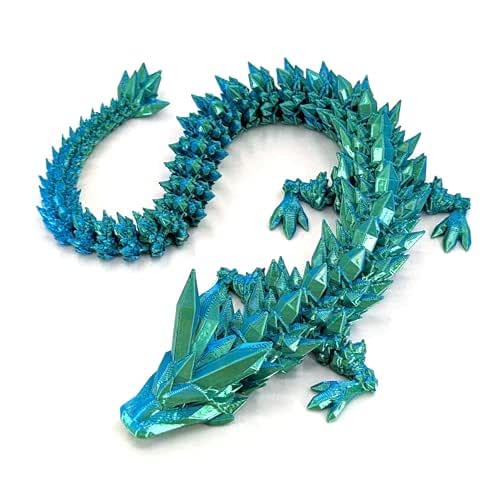 Amazon.com: Subpoly Medium 12" Articulated Crystal Dragon - Multi Color ...
