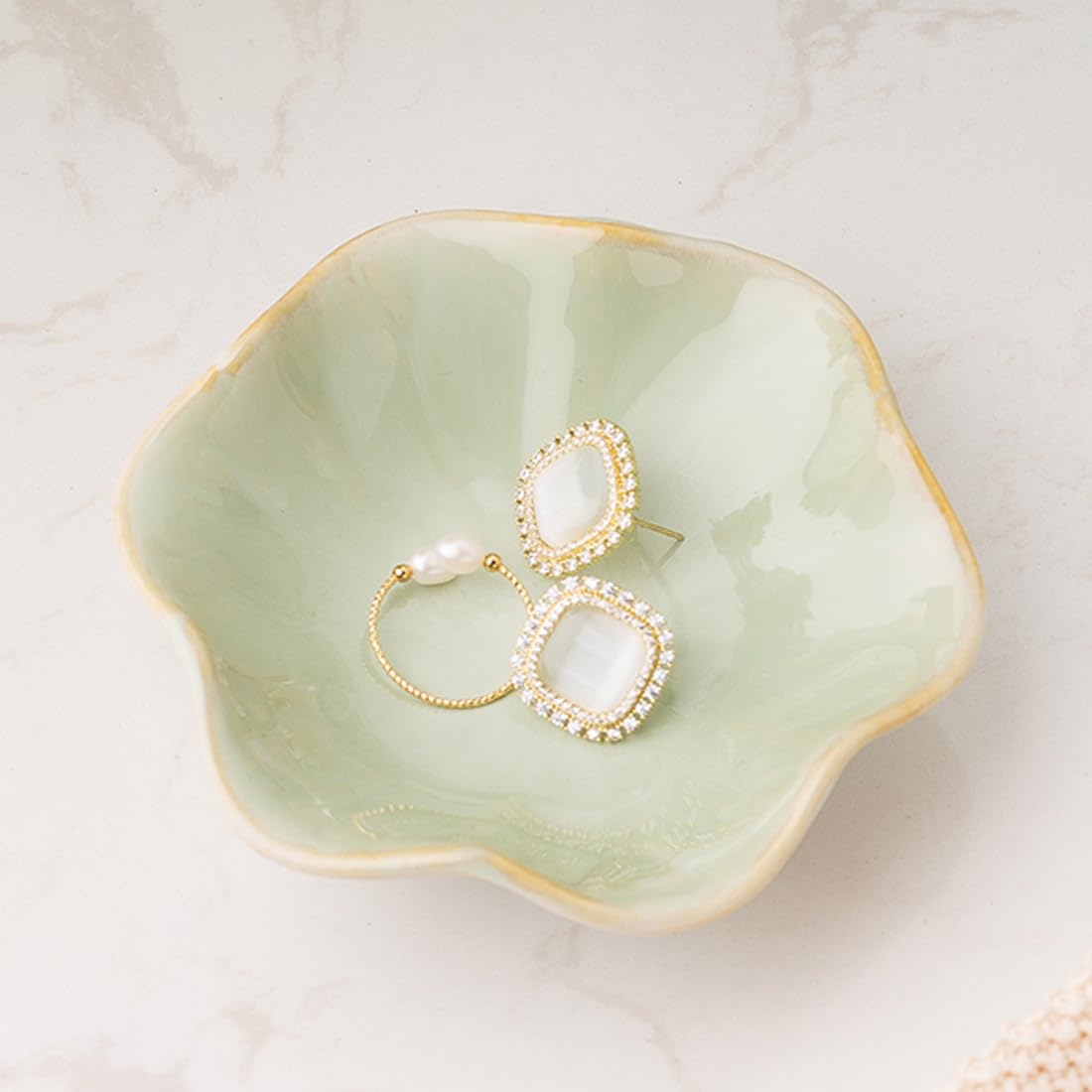 Amazon.com: Mecaikru Ceramic Trinket Dish, Ring Tray, Decorative ...