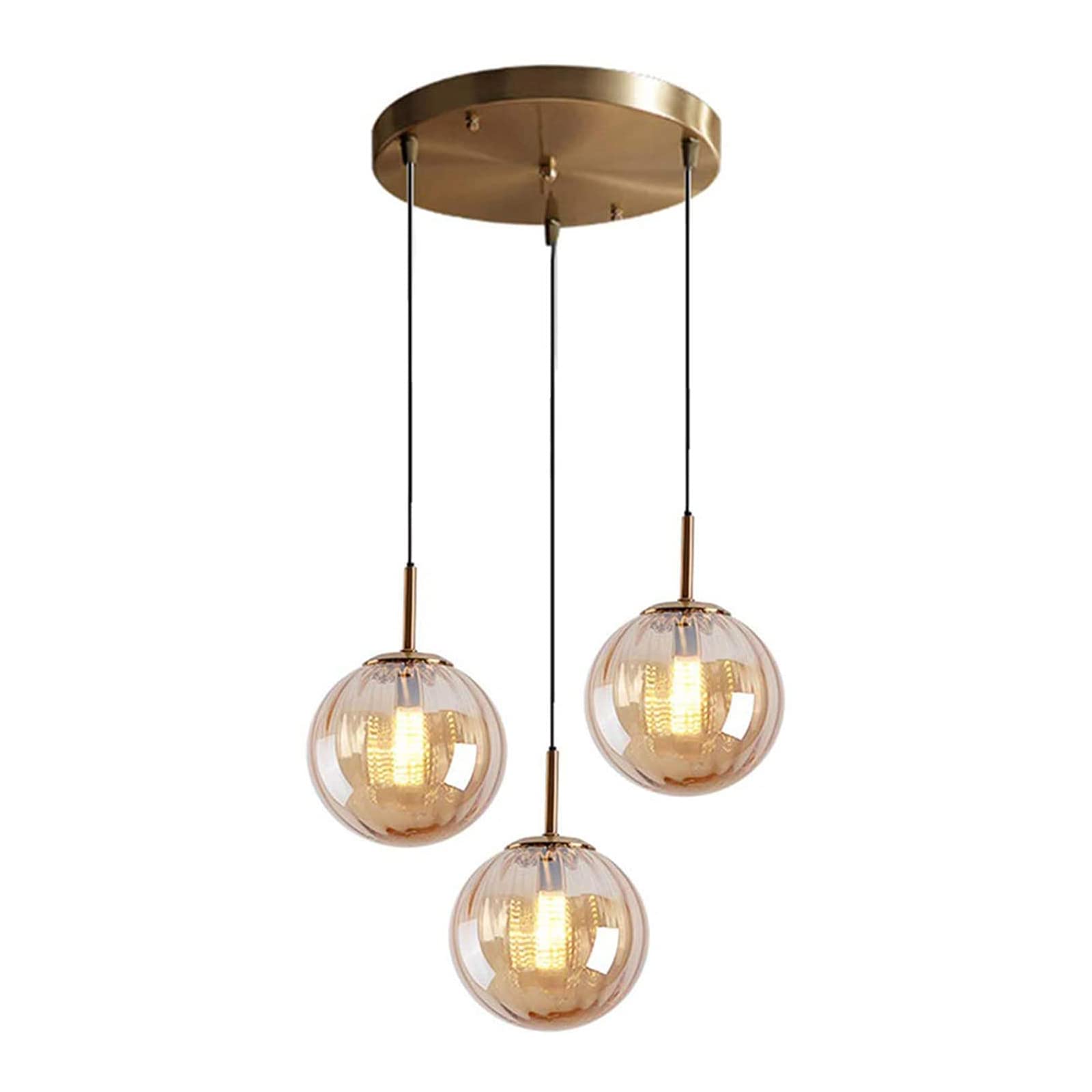 Three Globe Pendant Light Esme Globe Cluster Pendant, Marbled Glass