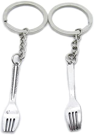 Amazon.com: 5 Pieces Metal Antique Silver Color Keychains Keyrings ...