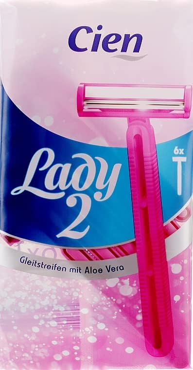 6 Twin Blade Disposable Razors for Women Cien Lady 2 with Aloe Vera ...
