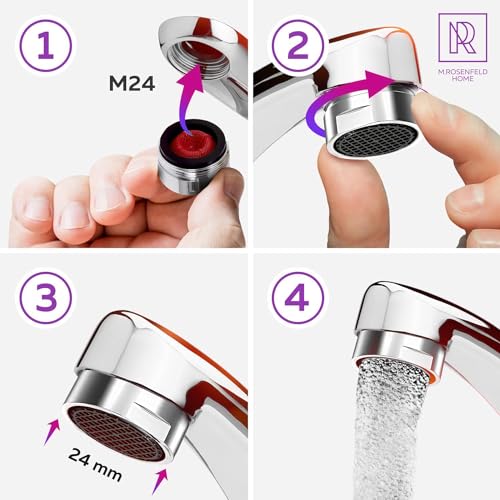 7 pcs. very water-saving aerator M24 water flow 5 l/min with ...