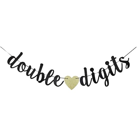 Amazon.com: Out Single Digits I'm 10 Glitter Banner 10th Birthday Party ...