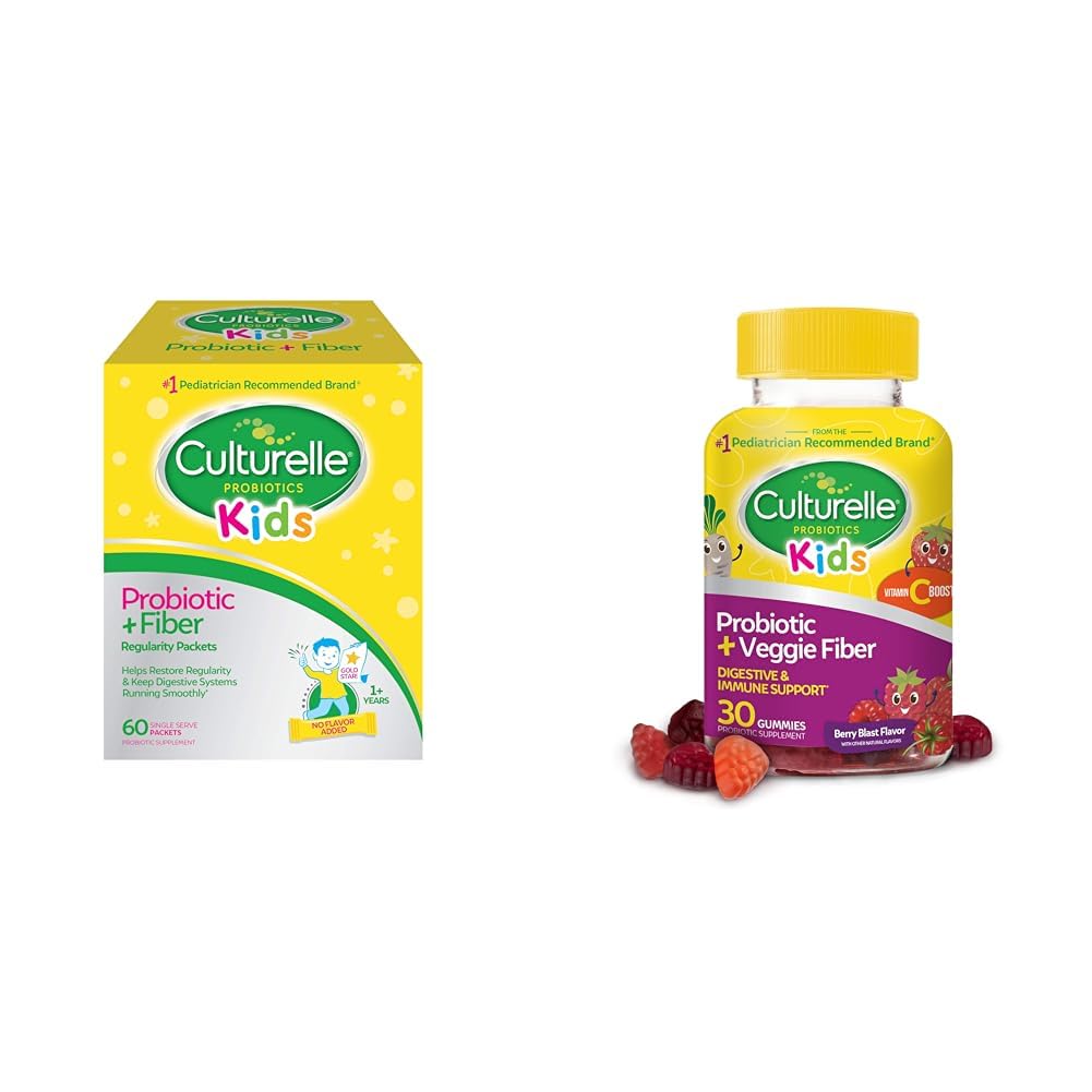 Amazon.com: Culturelle Kids Probiotic + Fiber Packets (Ages 3+) - 60 ...