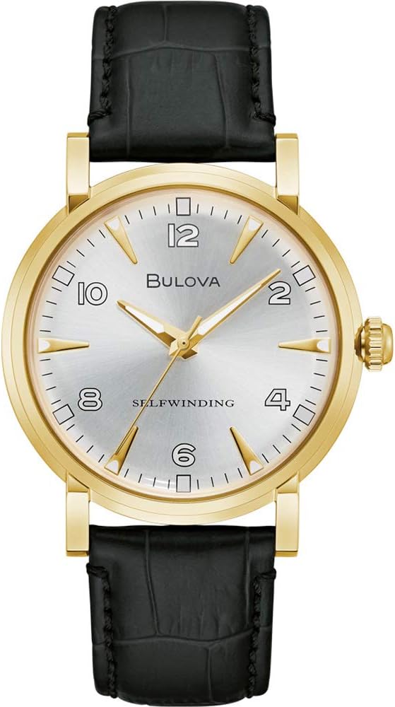 Bulova Men's Analog Automatic Watch with Leather Strap 97A140 : Amazon ...