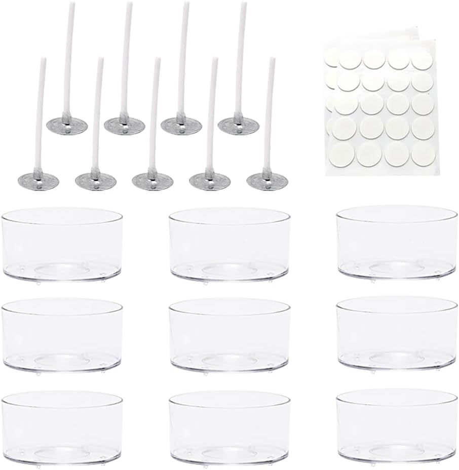 Amazon.com: ccHuDE 20 Pcs Clear Plastic Tealight Cups Empty Candle ...