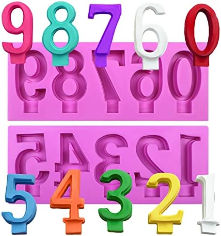 Amazon.com: Number Silicone Chocolate Molds, 2 Pieces Number 0-9 ...