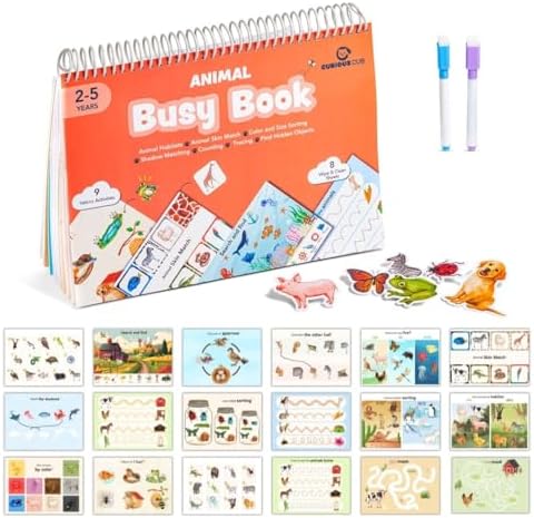 Curious Cub Montessori Busy Book |Animal books for kids 2-4 |Toddler ...