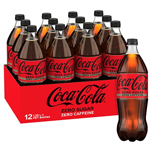 Coca-Cola Zero Sugar Caffeine Free Soft Drink Multipack Bottles 12 x 1 ...