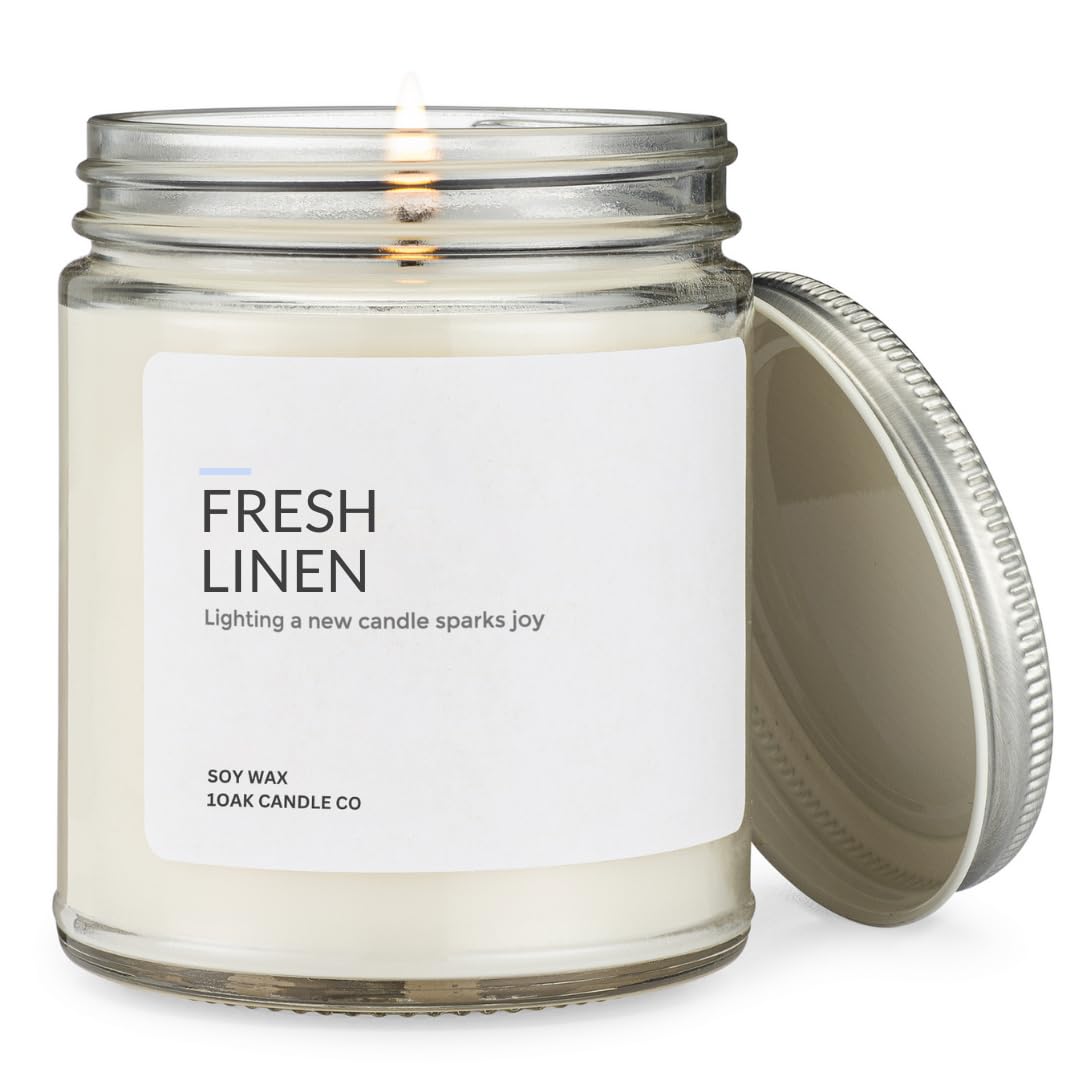 Amazon.com: 1OAK Soy Wax Scented Candle (Fresh Linen Candles) - Linen ...