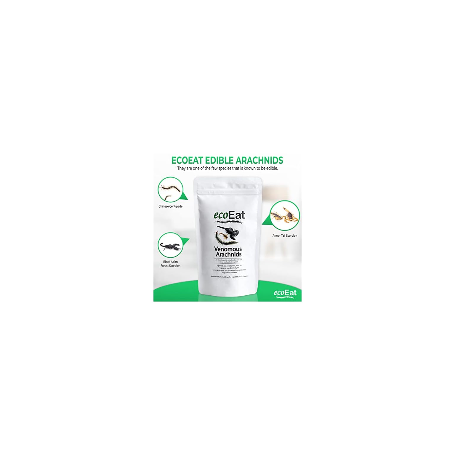 ecoEat Edible Arachnids (3 Insects) - Chinese Centipede, Black Asian ...