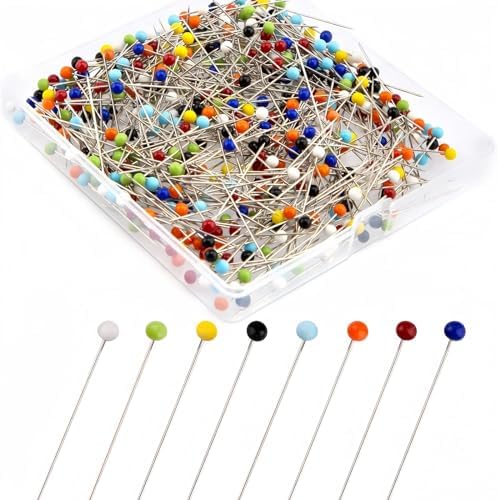 500PCS Sewing Pins (Upgraded), 1.5 inch Straight Pins with 4MM Colored ...