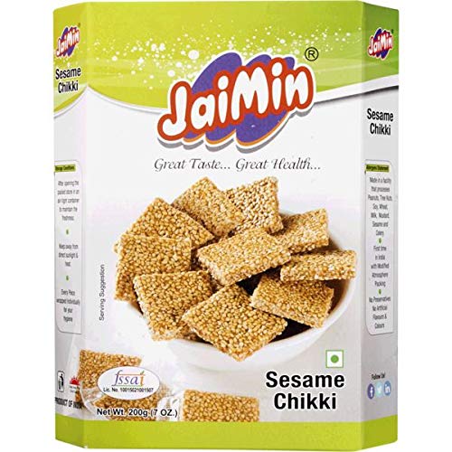 Amazon.com : Jaimin Sesame Chikki (seasame seeds brittle) - 200g ...