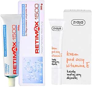 1 x Retimax 1500 Retinol Vitamin A Night Face Cream & 1 x Vitamin E eye ...