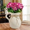 Amazon.com: Farmhouse Ceramic Vase with Handle, Rustic Ceramic Pitcher ...