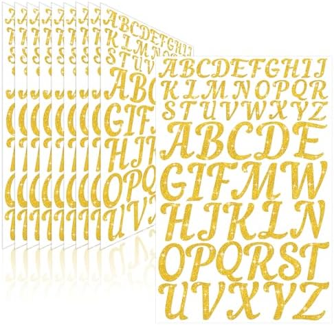 Amazon.com: 12 Sheets Letter Number Stickers, 2 Inch Vinyl Alphabet ...