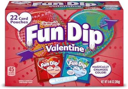 Amazon.com : Wonka Fun Dip Valentine Card & Candy Kit 22 Count ...