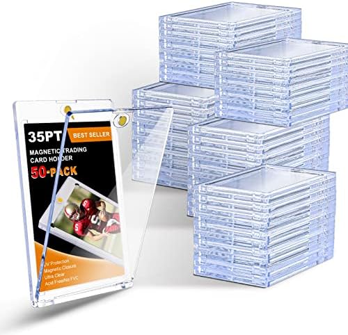 Magnetic Card Holder 35PT [Pack of 50] Baseball Card Holders Hard ...
