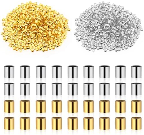 Piriuuo Pack of 1000 Crimp Beads, 2 mm Crimp Tubes, Metal Crimp Beads ...