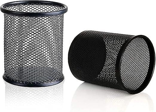 SHUTTLE ART Metal Mesh Pen Holder, Round Pen Pencil Stationary Holder ...