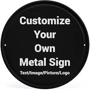 Amazon.com: HANYIS Personalized Round Metal Sign with Your Photo Text ...