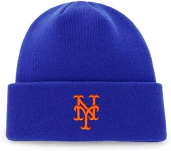 Amazon.com: '47 New York Mets Beanie Mens Womens Raised Cuffed Knit ...