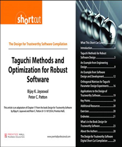 Taguchi Methods and Optimization for Robust Software (Digital Short Cut ...