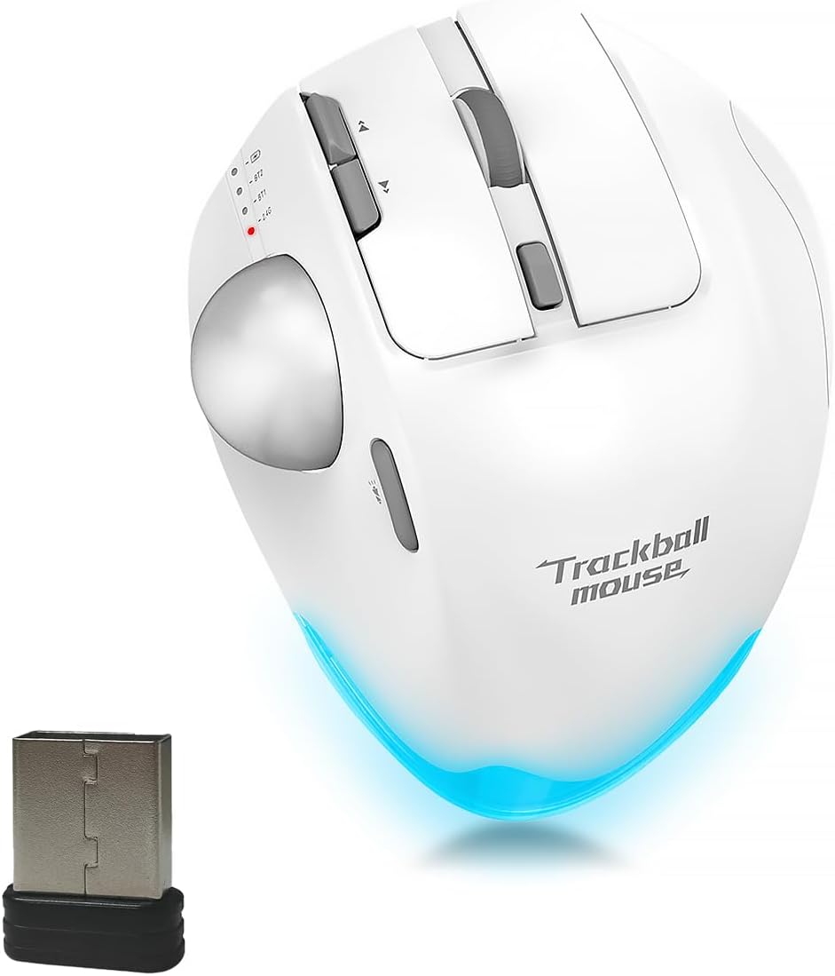 Amazon.com: Trackball Mouse Wireless Programmable 2.4GHz Bluetooth ...