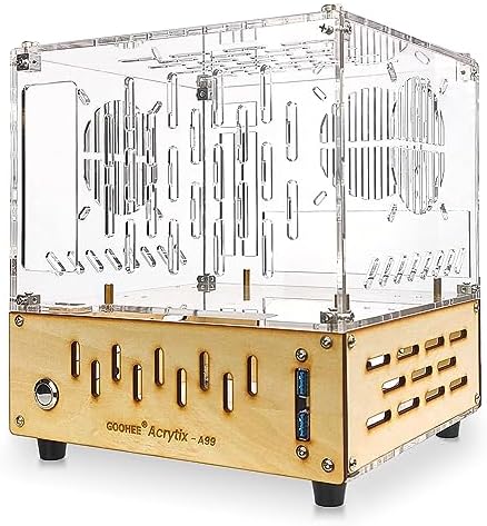 Amazon.com: Clear Acrylic Mini ITX PC Case, ITX Computer Case, 360 ...