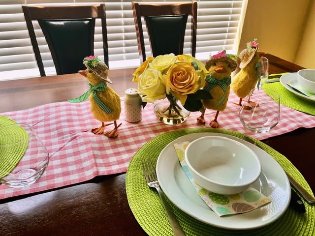 Amazon.com: DR.DUDU Set of 3 Spring Decoration 8" Sisal Ducks Statues ...