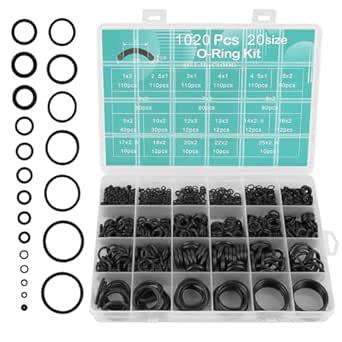 1020 PCS O Ring Assortment Kit, 20 Size O-Ring Kit, Nitrile Rubber O ...