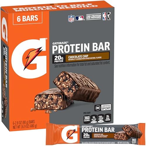 Amazon.com : Gatorade Whey Protein Recover Bar, Chocolate Chip, 2.8 ...