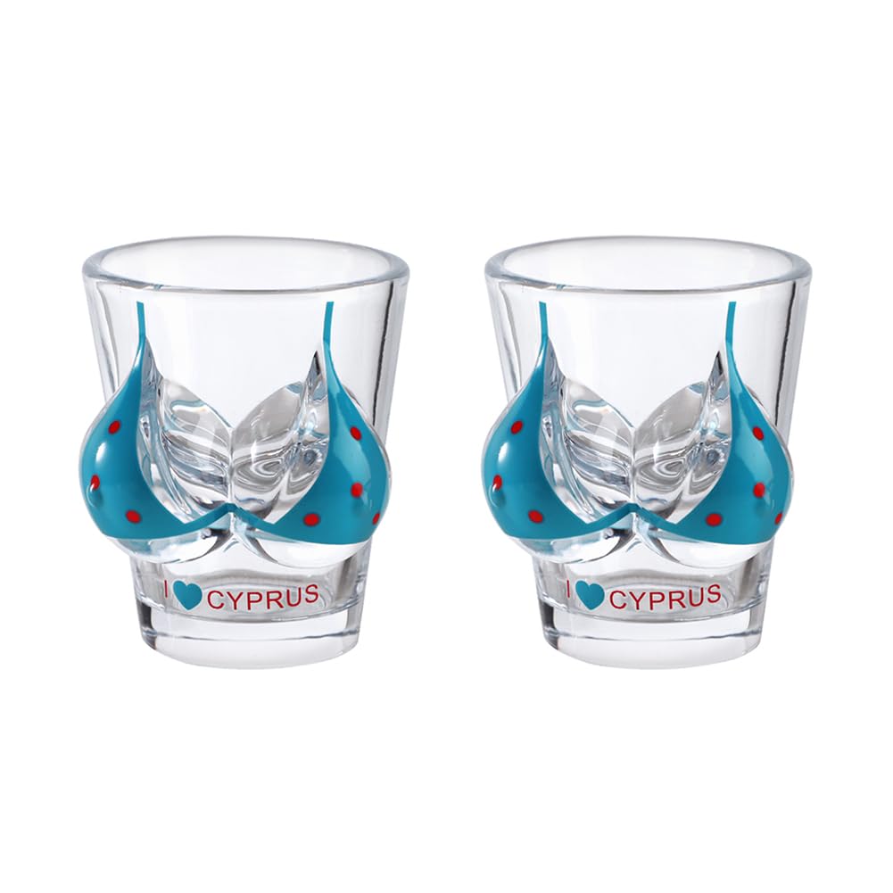 Amazon.com | 2 Pieces Shot Glasses Bikini Bust 3D Shot Glasses Funny ...