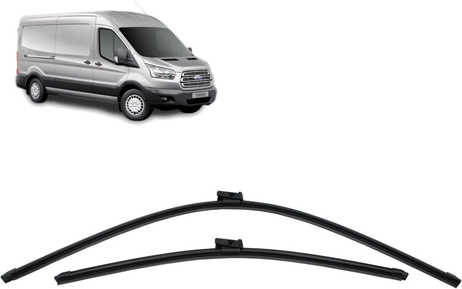 BIAREN Front Windscreen Flat Wiper Blade Set For Ford Transit Mk8 2014 ...