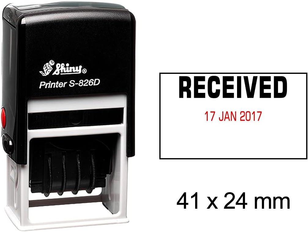 Self Inking Shiny Date Stamp with Received Text Ofiice Stationary ...