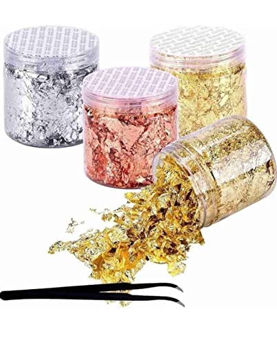 A.S.K Vark 18g Gold Leaf Flakes - for Crafts and Arts, Nails, Resin ...