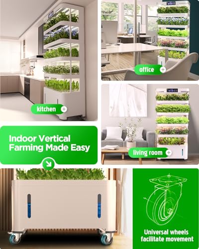 Woolooloo 5-Tier Hydroponics Growing System Kit, Herb Garden Planter Indoor Kit with Smart ...