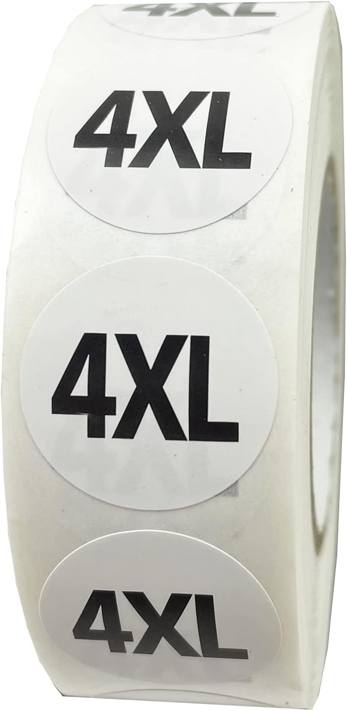 Amazon.com : FuraHa 1000PCS 4XL Clothing Size Stickers Labels 7/8 ...